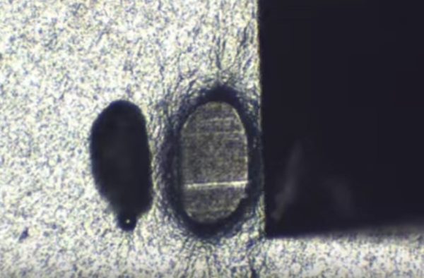 Capable of cutting small protrusions and exposing embedded objects on ...